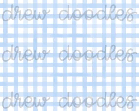 Watercolor Blue Gingham Print Pattern Digital Papers | Etsy