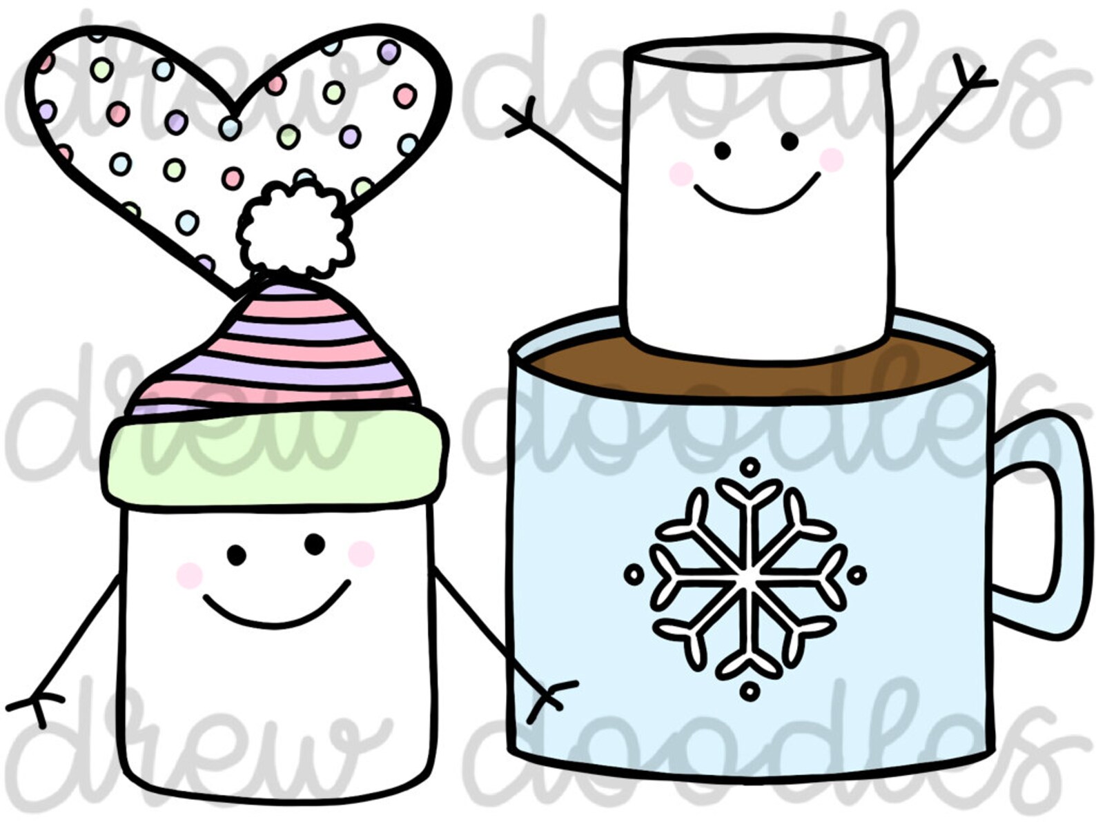 A Marshmallow World Digital Clip Art Set Instant Download | Etsy