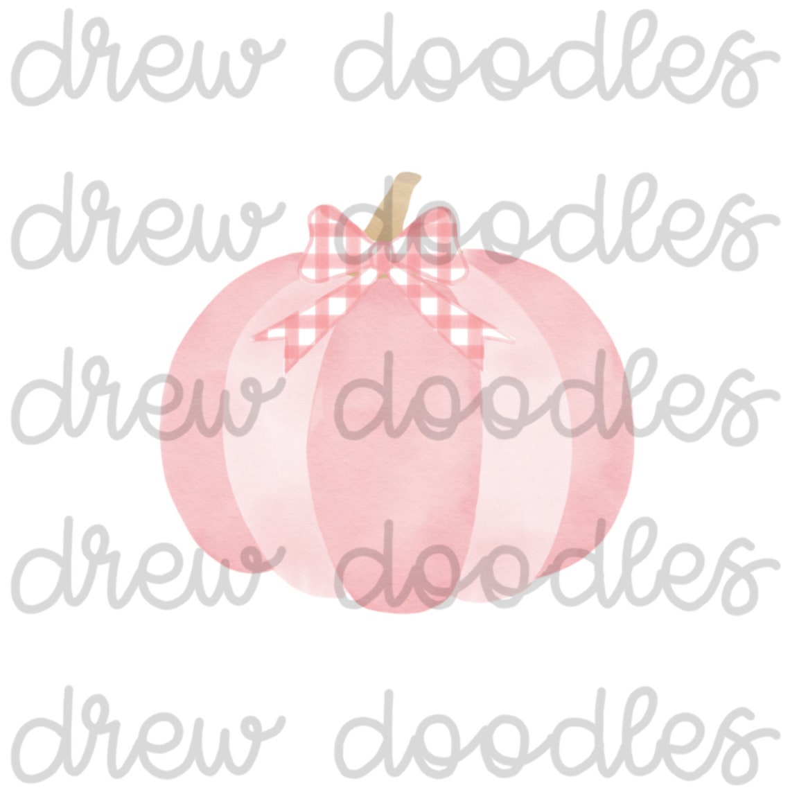 Watercolor Pink Gingham Bow Pink Pumpkins Digital Clip Art - Etsy