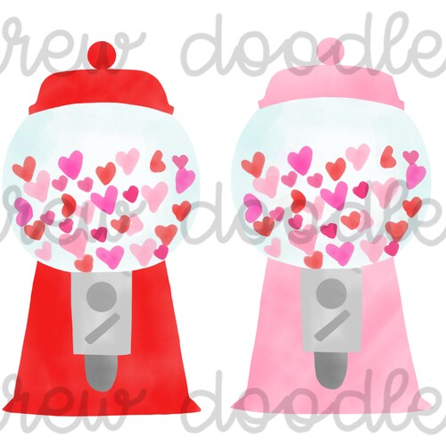 Watercolor Valentine's Day Dinosaurs Instant Download - Etsy