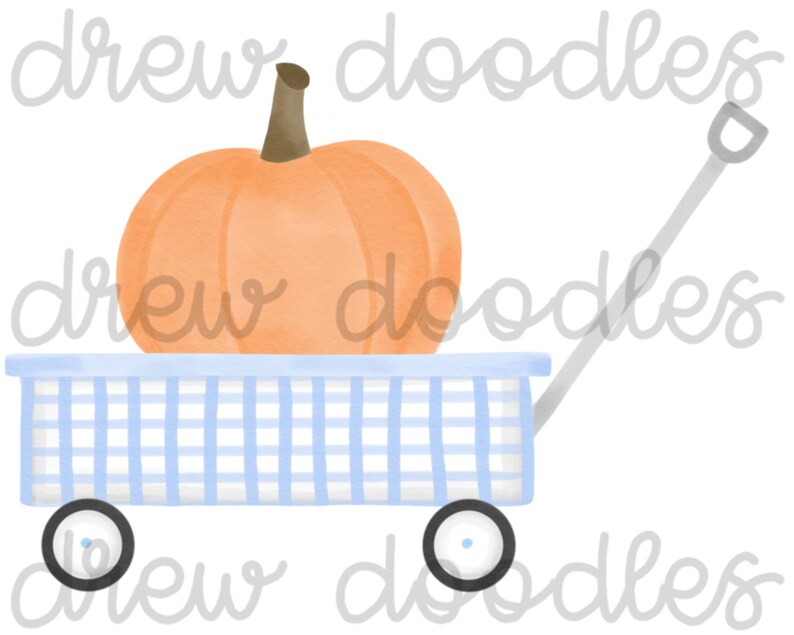 Watercolor Blue and Green Boy Pumpkin Wagons Digital Clip Art - Etsy