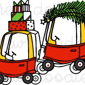 Christmas Coupe Digital Clip Art Set- Color and Black Line COMBO ...