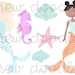 Watercolor Mermaids Digital Clip Art Set- Instant Download - Etsy