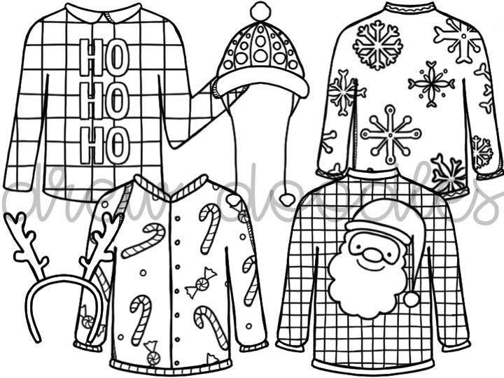 Tacky Christmas Sweater Digital Clip Art Set Instant Download - Etsy