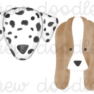 Watercolor Dog Heads Digital Clip Art Set- No Outline- Instant Download ...