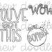 Positive Messages Doodles Digital Clip Art Set- Black Line Version ...