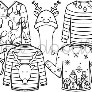 Tacky Christmas Sweater Digital Clip Art Set- Instant Download - Etsy