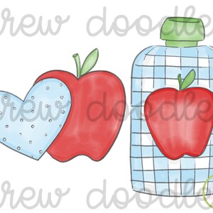 Watercolor Valentine's Day Applesauce Digital Clip Art Set- Instant ...