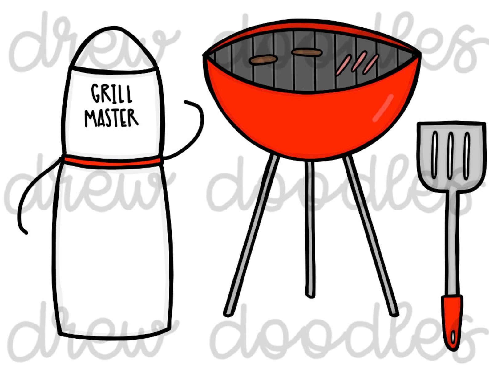 BBQ Grill Digital Clip Art Set Instant Download | Etsy