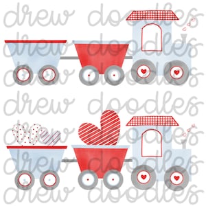 Watercolor Valentine's Day Train- Instant Download - Etsy