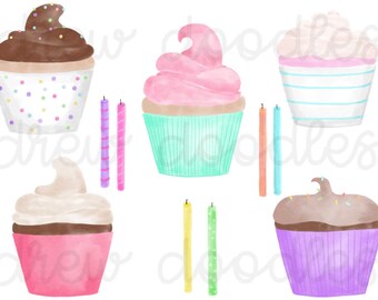 Watercolor Cotton Candy Digital Clip Art Set Instant Download | Etsy