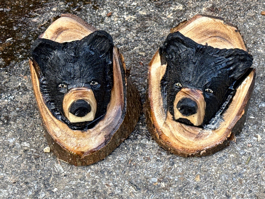 Timber Tots Little Baby Bear Head Chainsaw Carving - Etsy