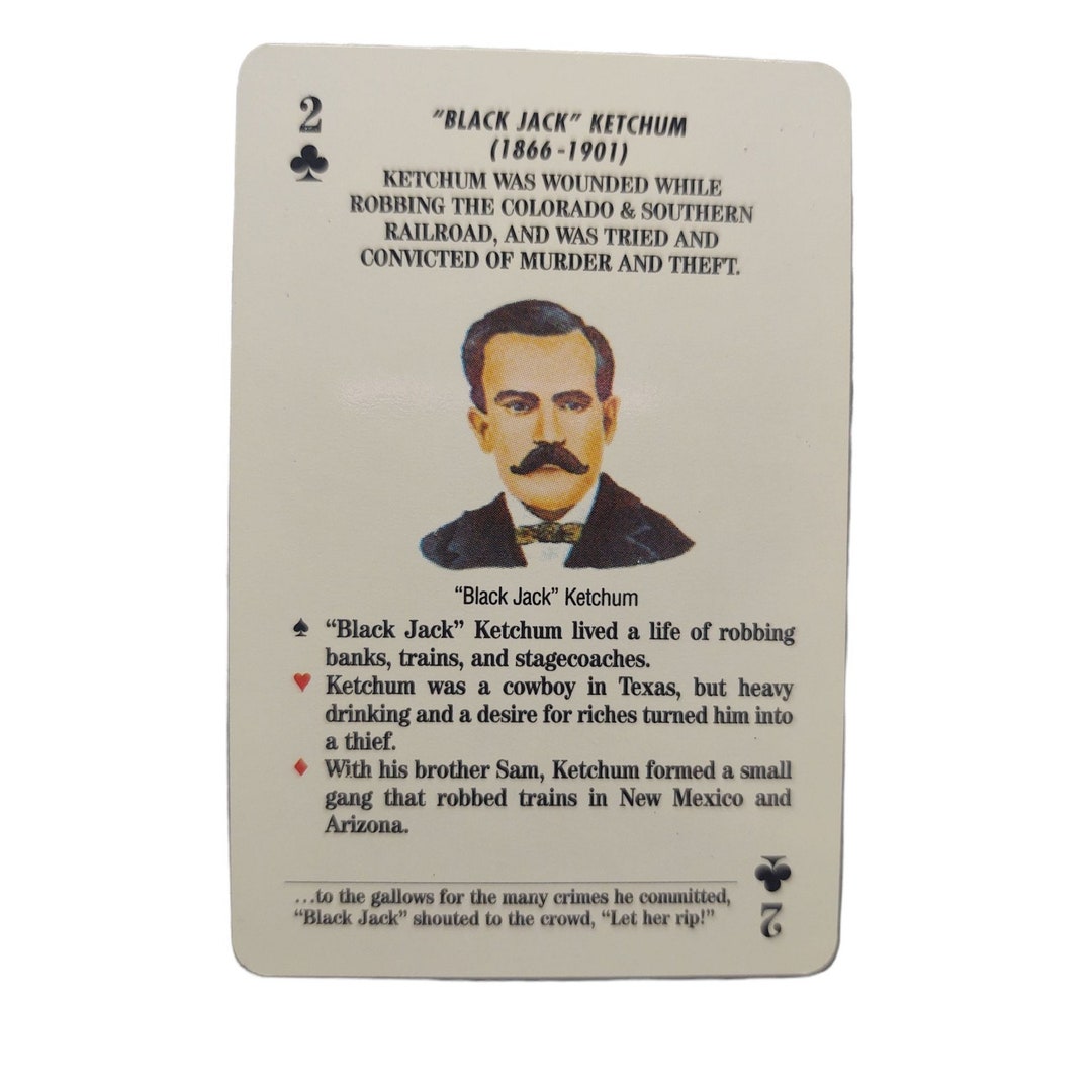 Outlaws of the Old West Playing Card Black Jack Ketchum 2C - Etsy