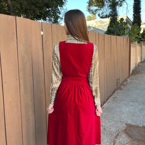 70s Ruby Red 100% Cotton Velvet Jumper - Etsy