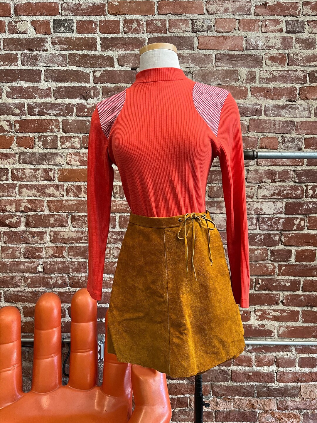 70s Gold Suede Mini Wrap Skirt - Etsy