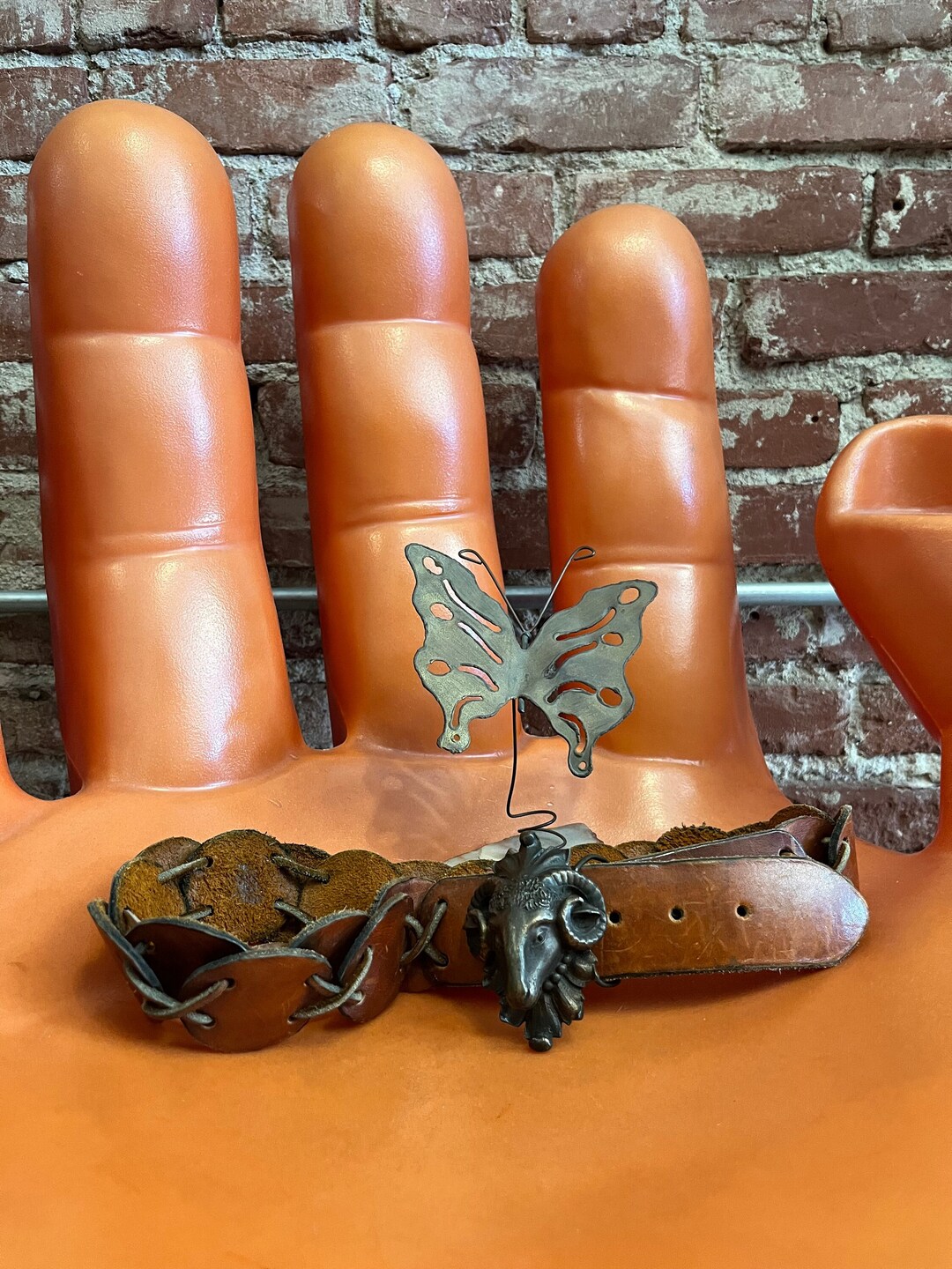 Early 70s Aries Ram Solid Brass Buckle Leather Belt - Etsy