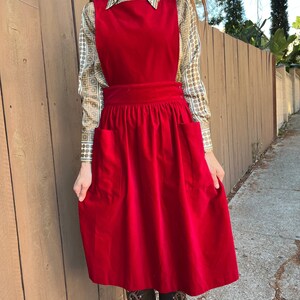 70s Ruby Red 100% Cotton Velvet Jumper - Etsy