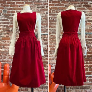 70s Ruby Red 100% Cotton Velvet Jumper - Etsy