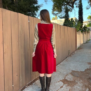 70s Ruby Red 100% Cotton Velvet Jumper - Etsy