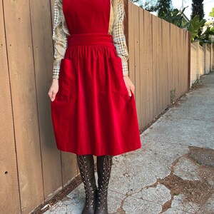 70s Ruby Red 100% Cotton Velvet Jumper - Etsy