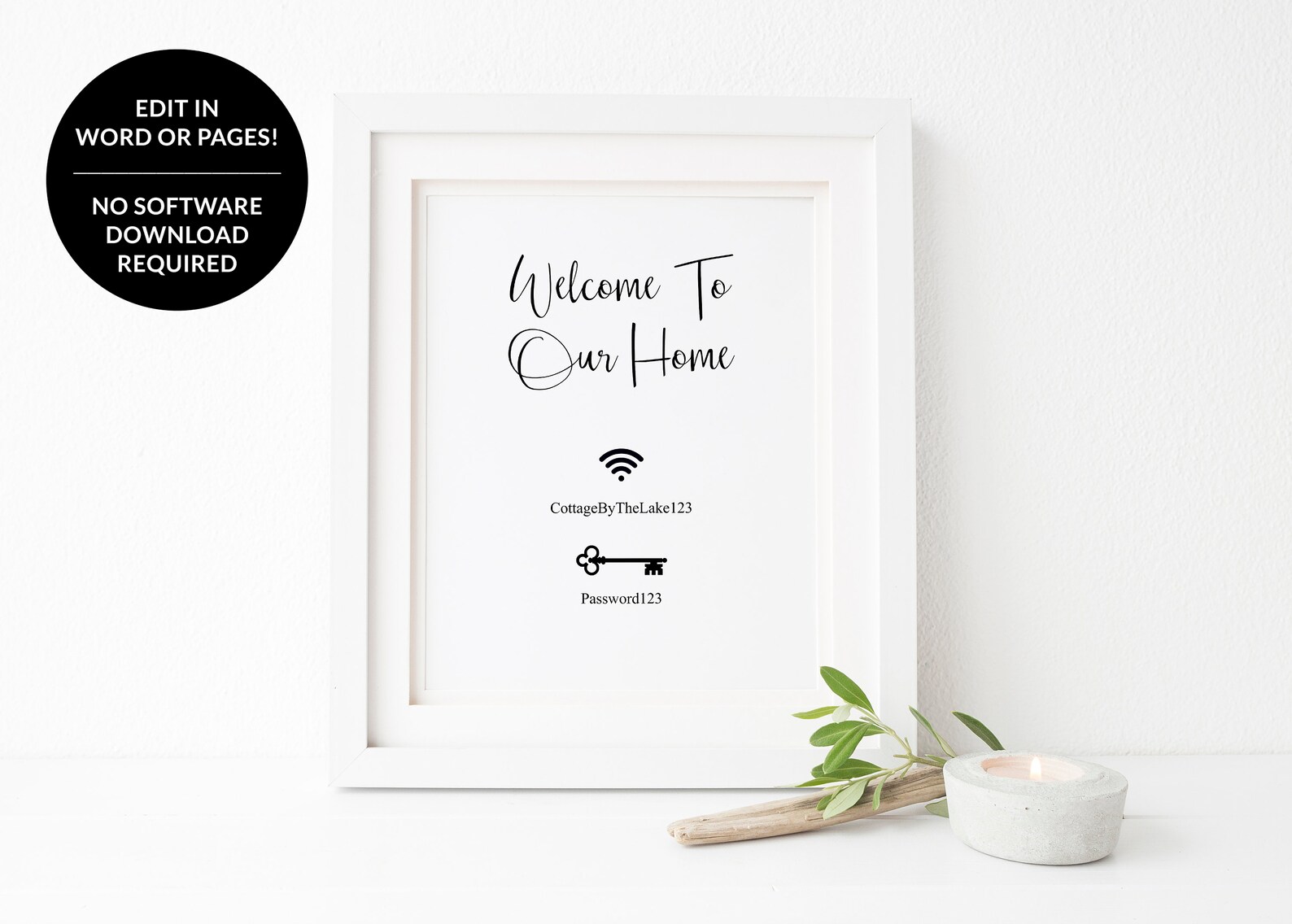 Welcome to Our Home WIFI Sign ~ Internet Password Sign ~ Printable ...