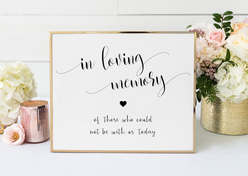 Printable Memorial Table Sign ~ Wedding Sign ~ Black & White Wedding ...