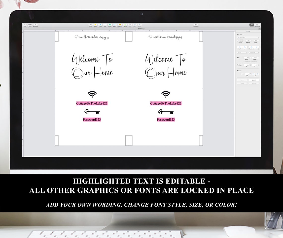 Welcome to Our Home WIFI Sign ~ Internet Password Sign ~ Printable ...