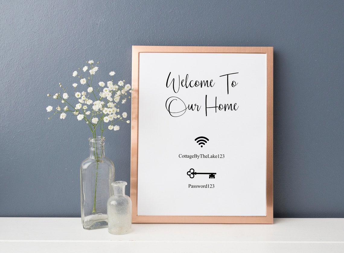 Welcome to Our Home WIFI Sign ~ Internet Password Sign ~ Printable ...