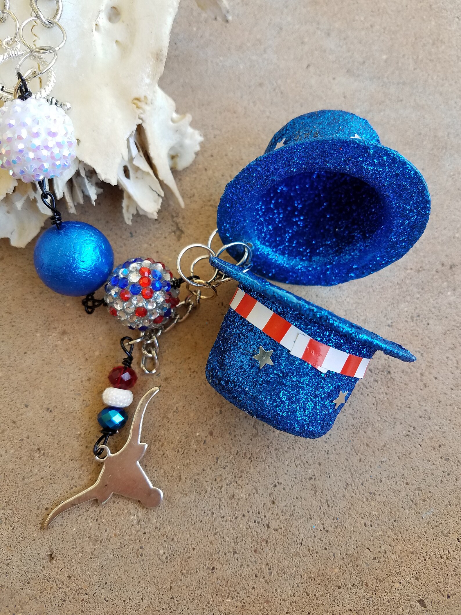 Fourth of July Car Accessory, Patriotic Car Accessory, Blue Hat Car ...