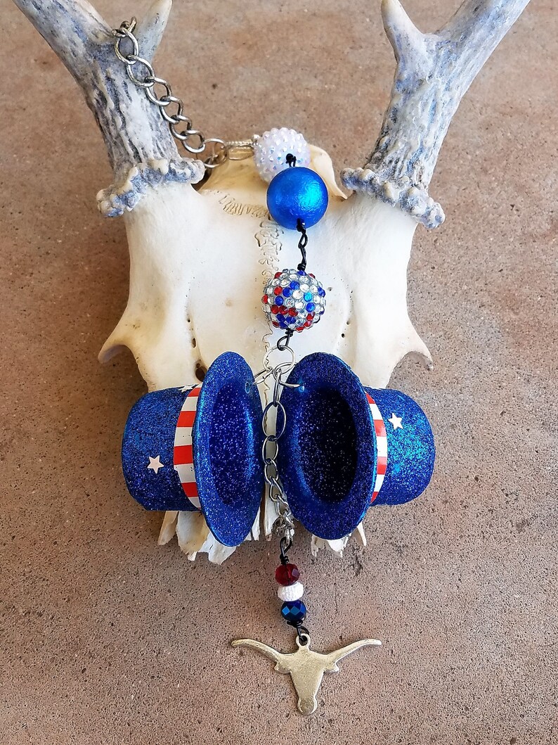 Fourth of July Car Accessory, Patriotic Car Accessory, Blue Hat Car ...