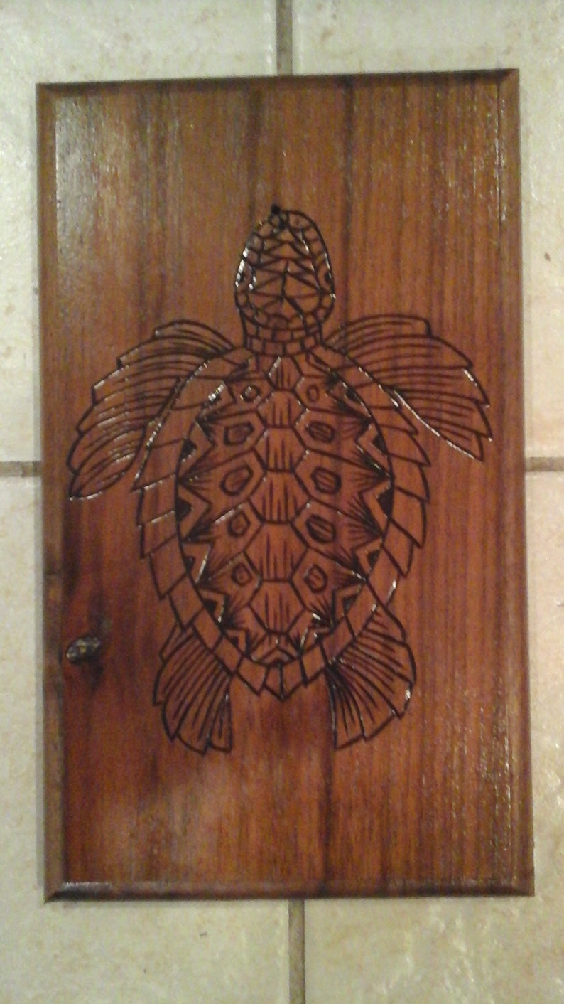 Sea Turtle Wood Burning on Walnut - Etsy