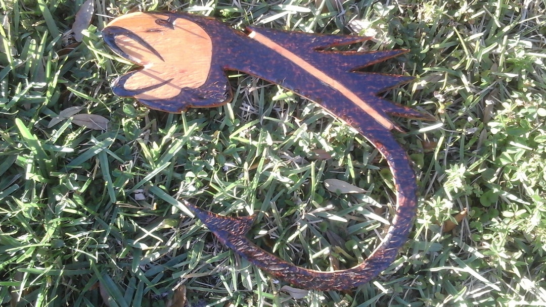 Fish Head/hook Wooden Plaque - Etsy