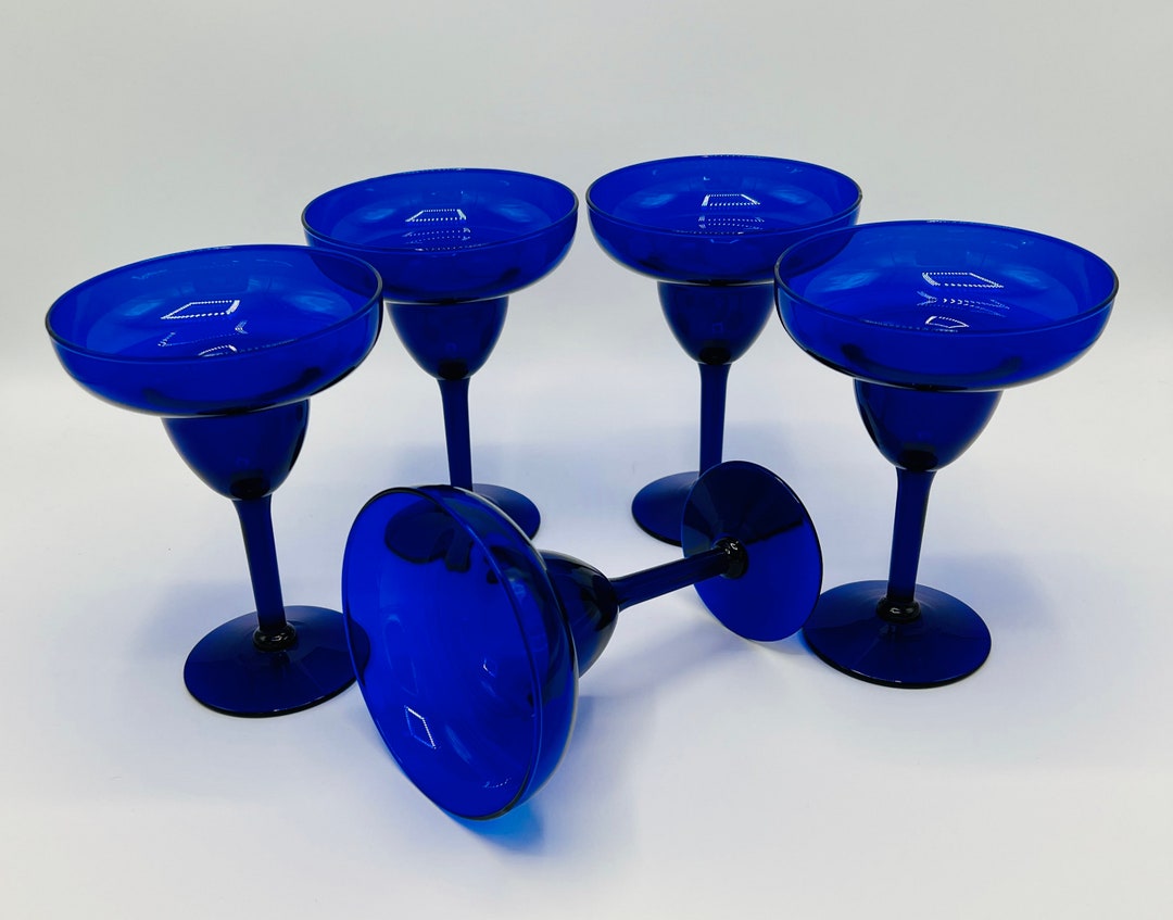 Pier 1 Cobalt Blue Margarita Goblets, Set of 5 - Etsy