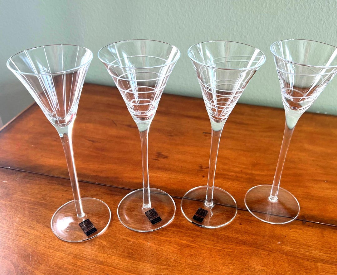 Roscher and Co Liqour Etched Glasses, Set of 4 - Etsy