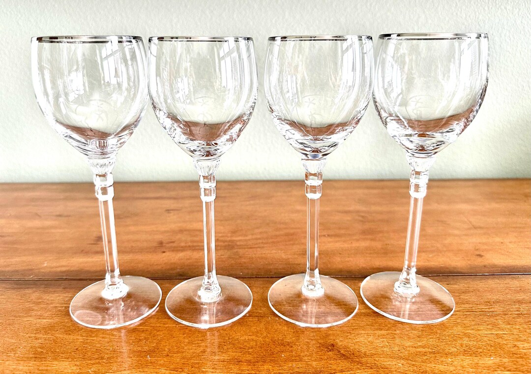 Lenox Phoenix Platinum Wine Goblets, Sets of 4, Rare Pristine Goblets ...