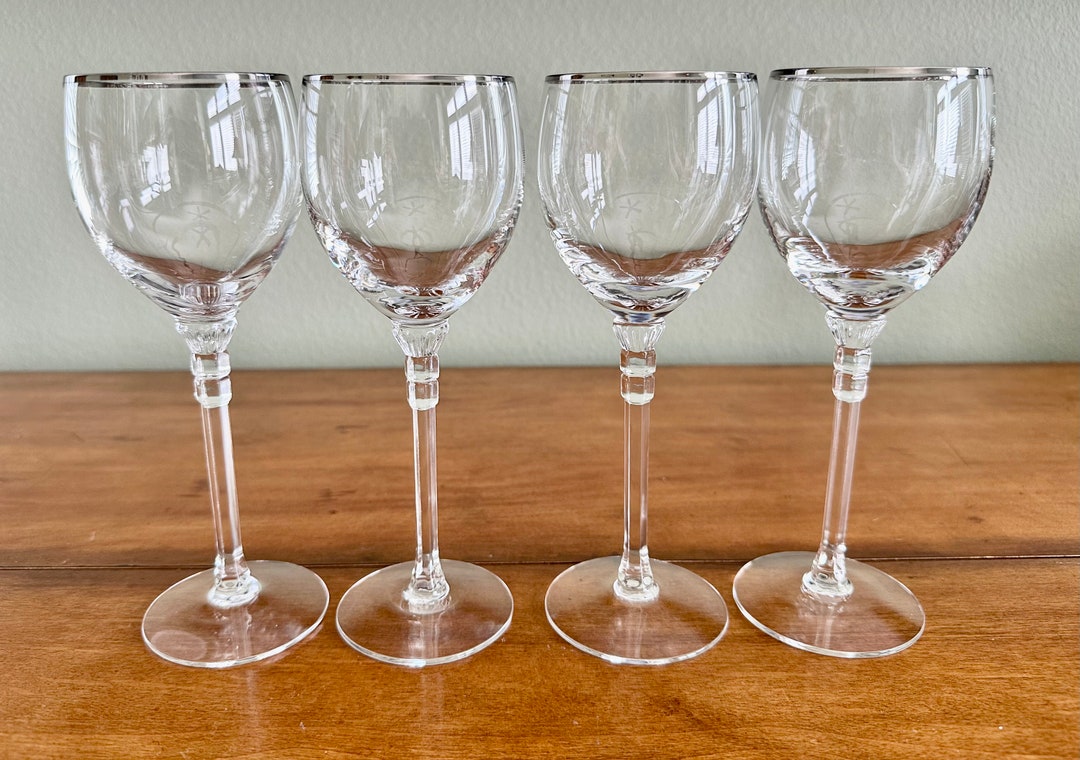 Lenox Phoenix Platinum Wine Goblets, Sets of 4, Rare Pristine Goblets ...