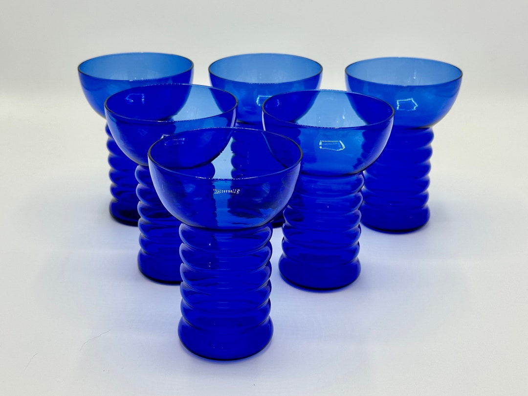 Dunbar Aramis Cobalt Blue Tumblers, Set of 6 - Etsy