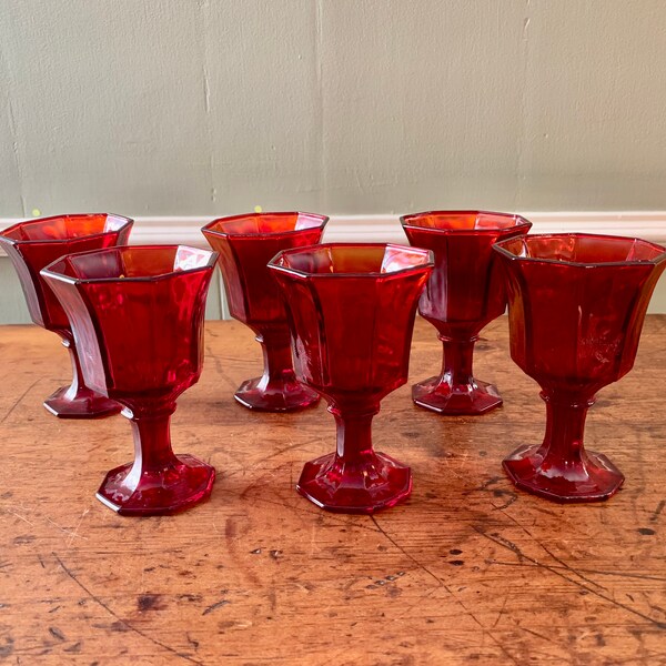 Ruby Red Goblets - Etsy