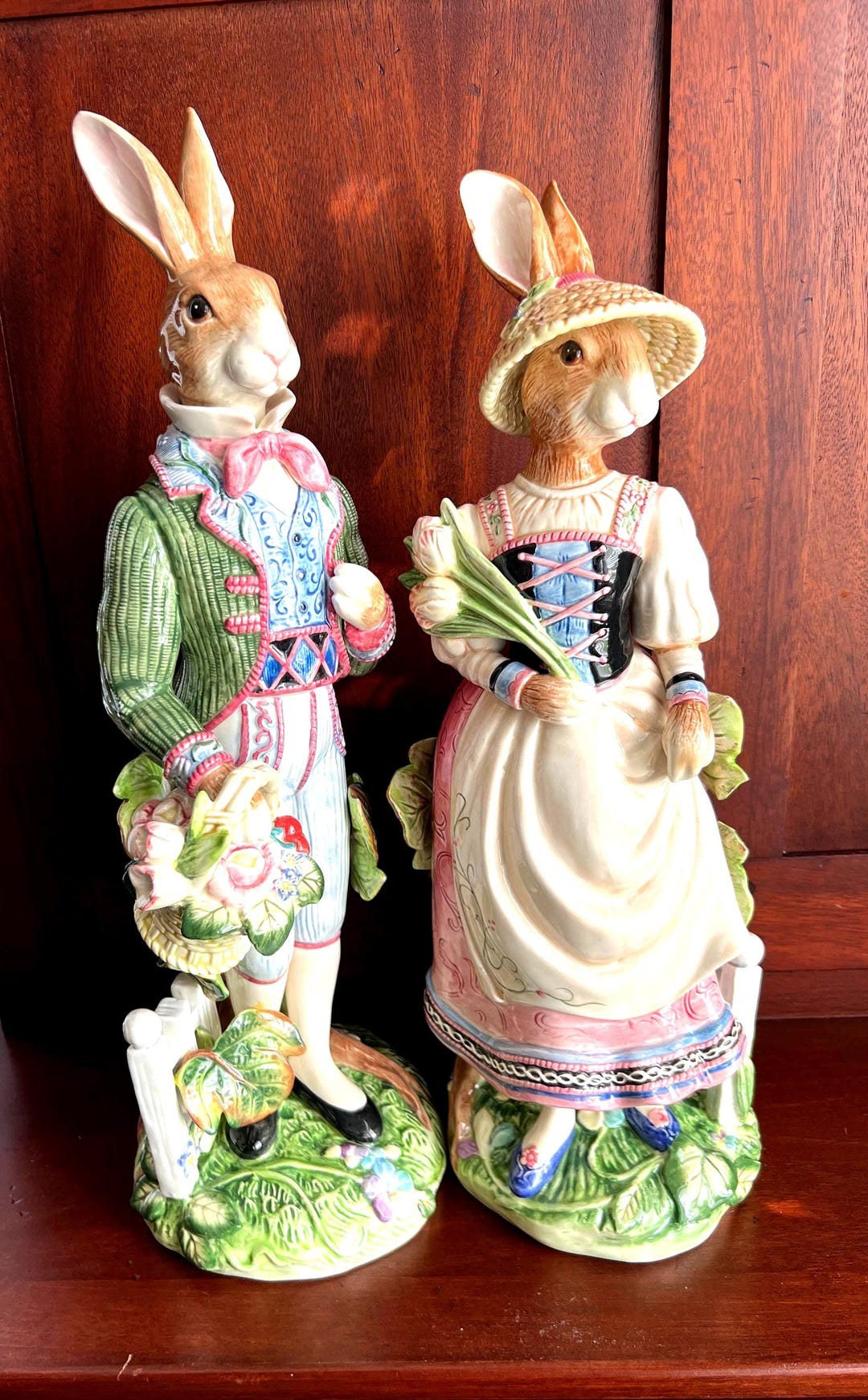 Fitz and Floyd Pair of Large Old World Rabbits, Very Rare - Etsy