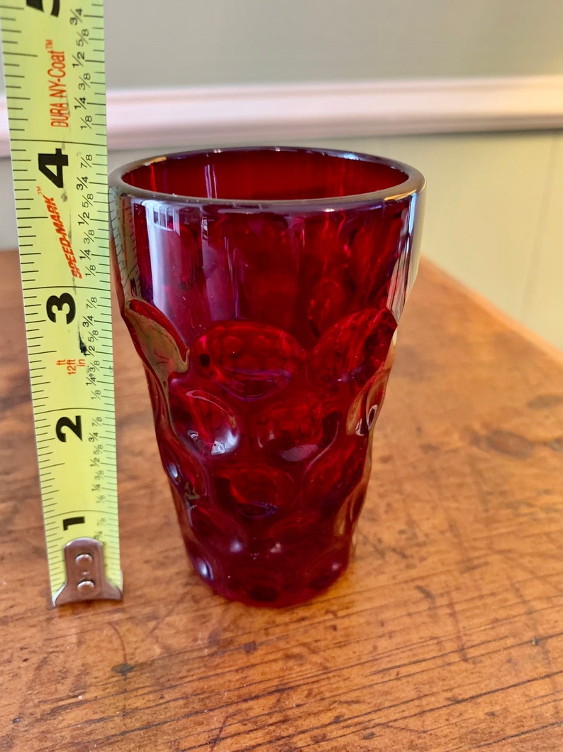 Fenton Ruby Red Thumbprint Flat Juice Goblets Set of 5 - Etsy