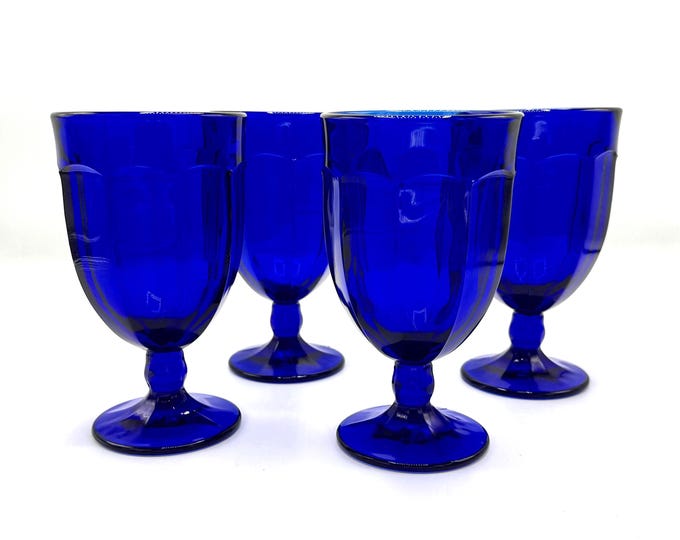 Arlington Cobalt Blue Iced Tea Goblets by Mosser Glass, Sets of 2 and 4 ...