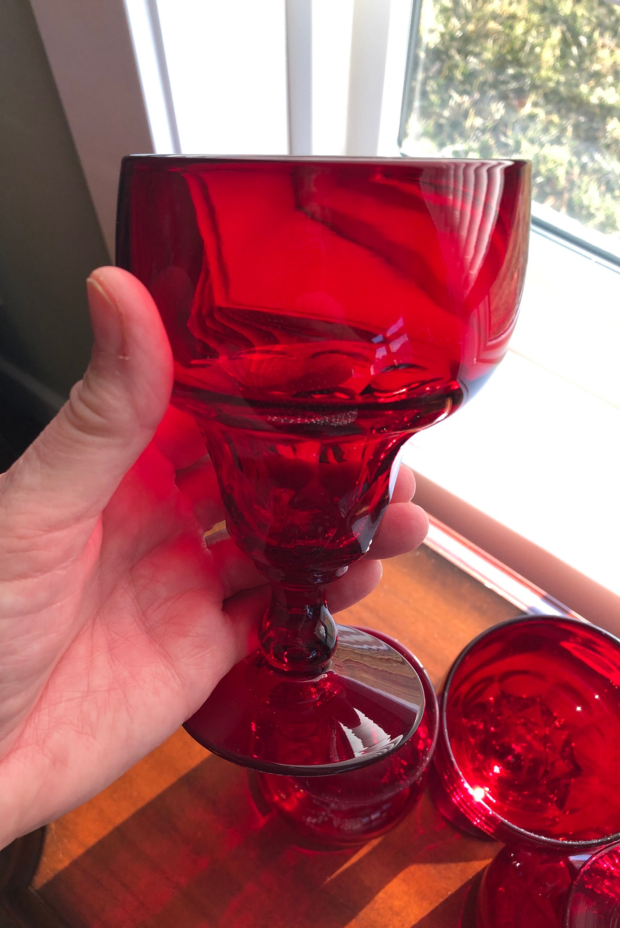 Fenton Georgian Ruby Red Water Goblets Set of 4 - Etsy