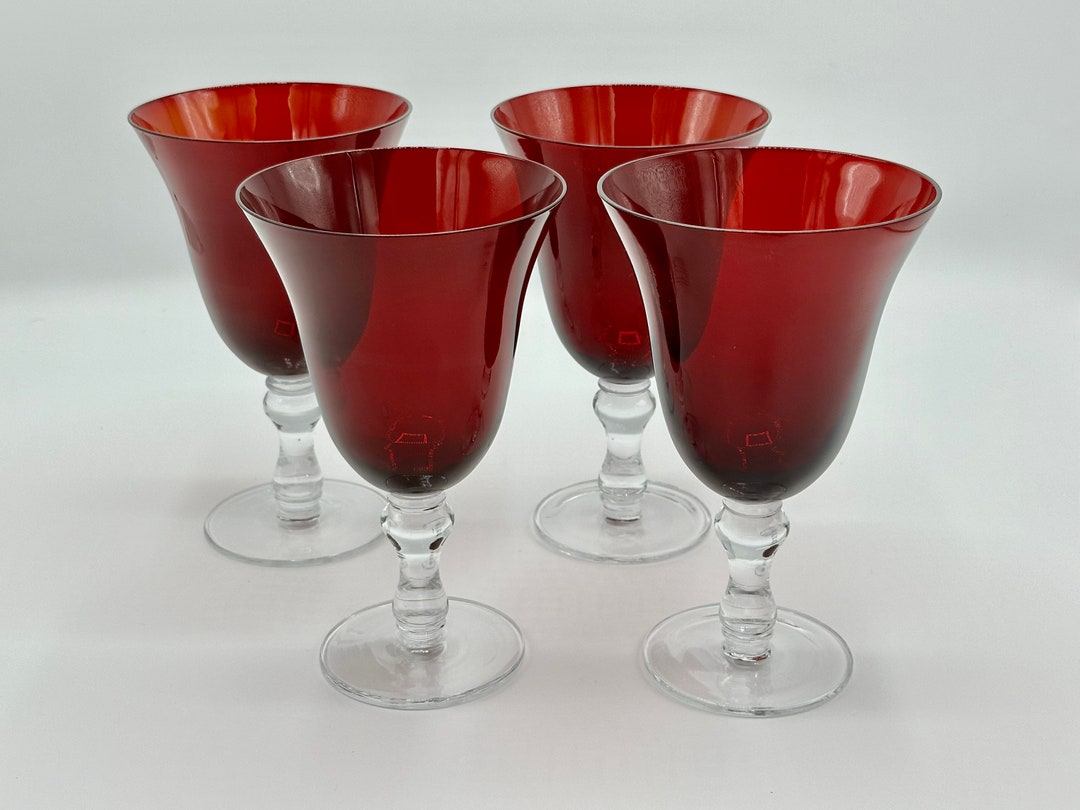 Home Essentials Ruby Red Water Goblets, Sold in Sets of 4 and 6 - Etsy