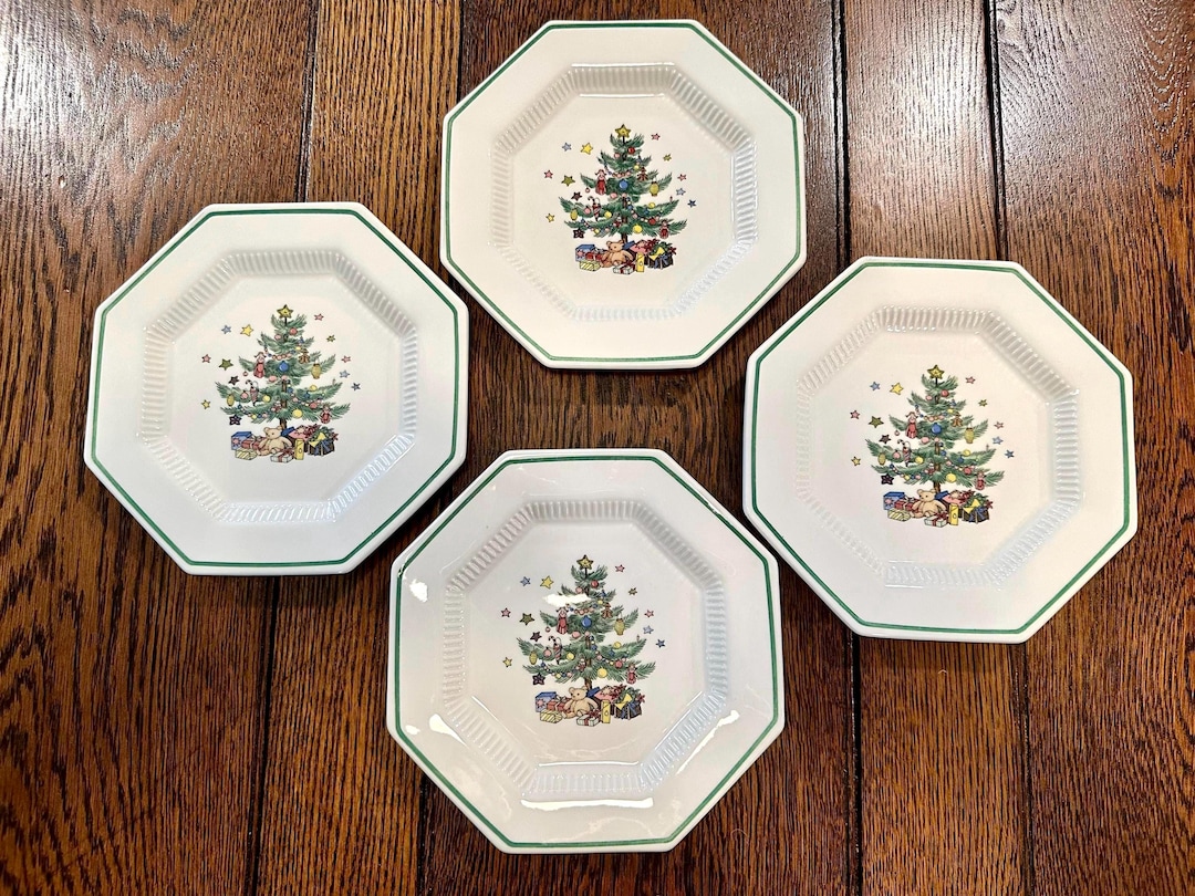 Nikko Christmas "classic Collection" Christmastime Salad Plates, Set of ...