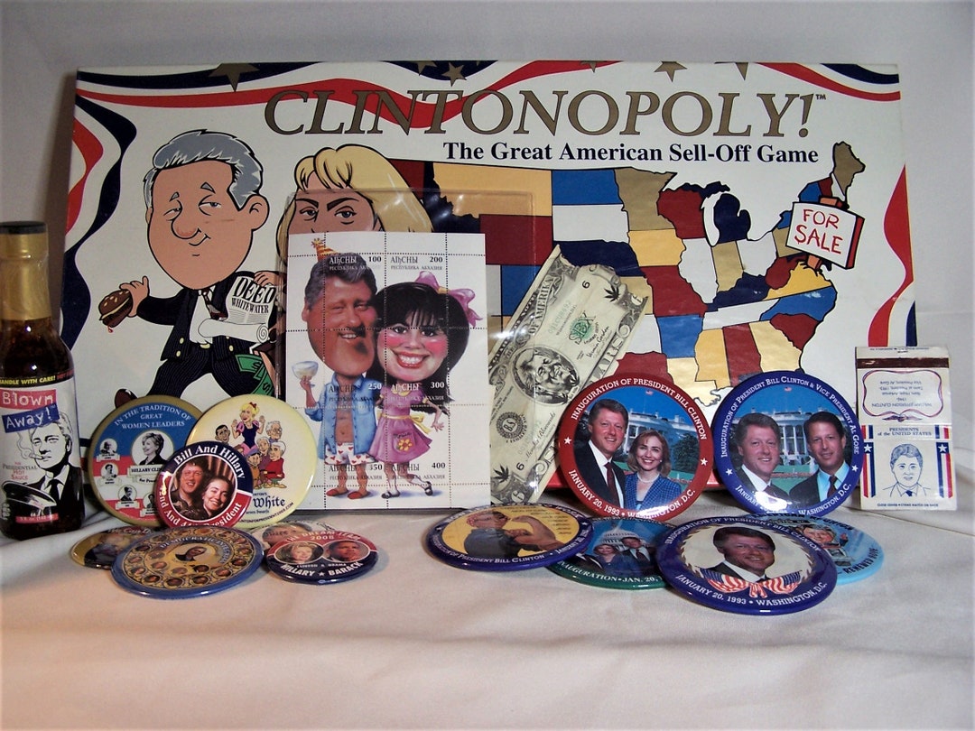 Colossal Clinton Collection Campaign Buttons, Postage Stamp ...
