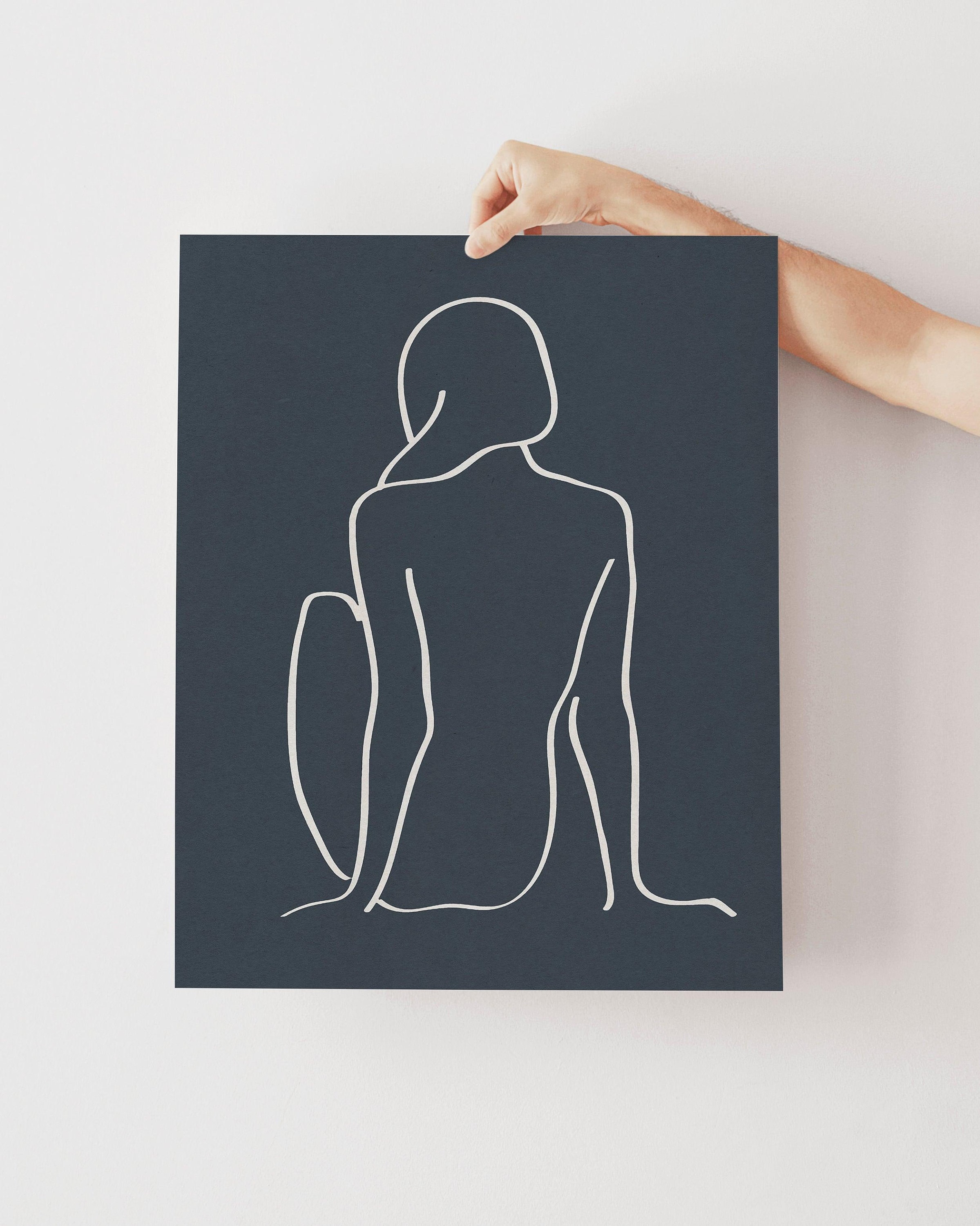 Female Figure Line Drawing, Black and White Room, Neutral, Woman ...