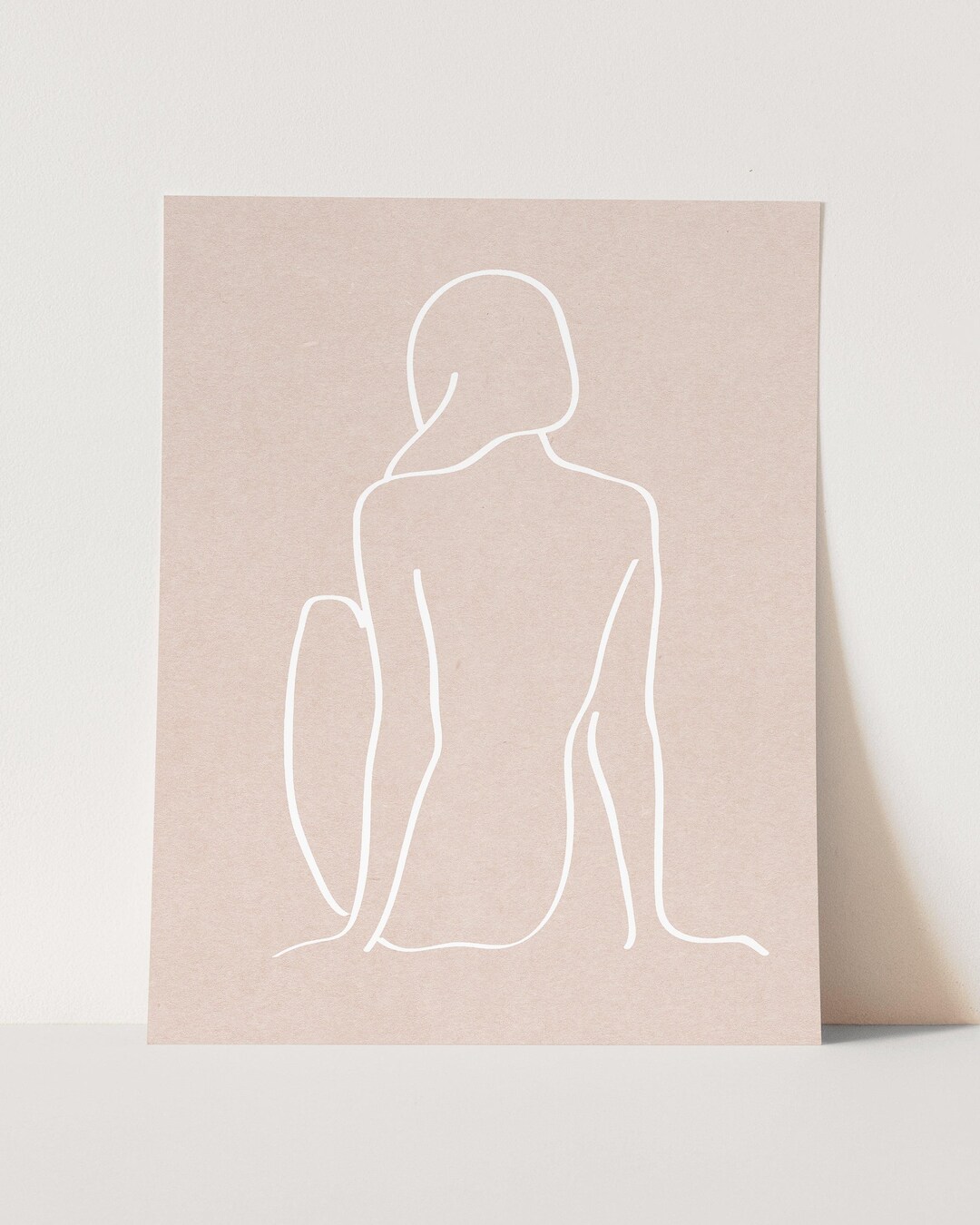 Female Figure Line Drawing, Pink Room, Woman Drawing, Minimal, Girly ...