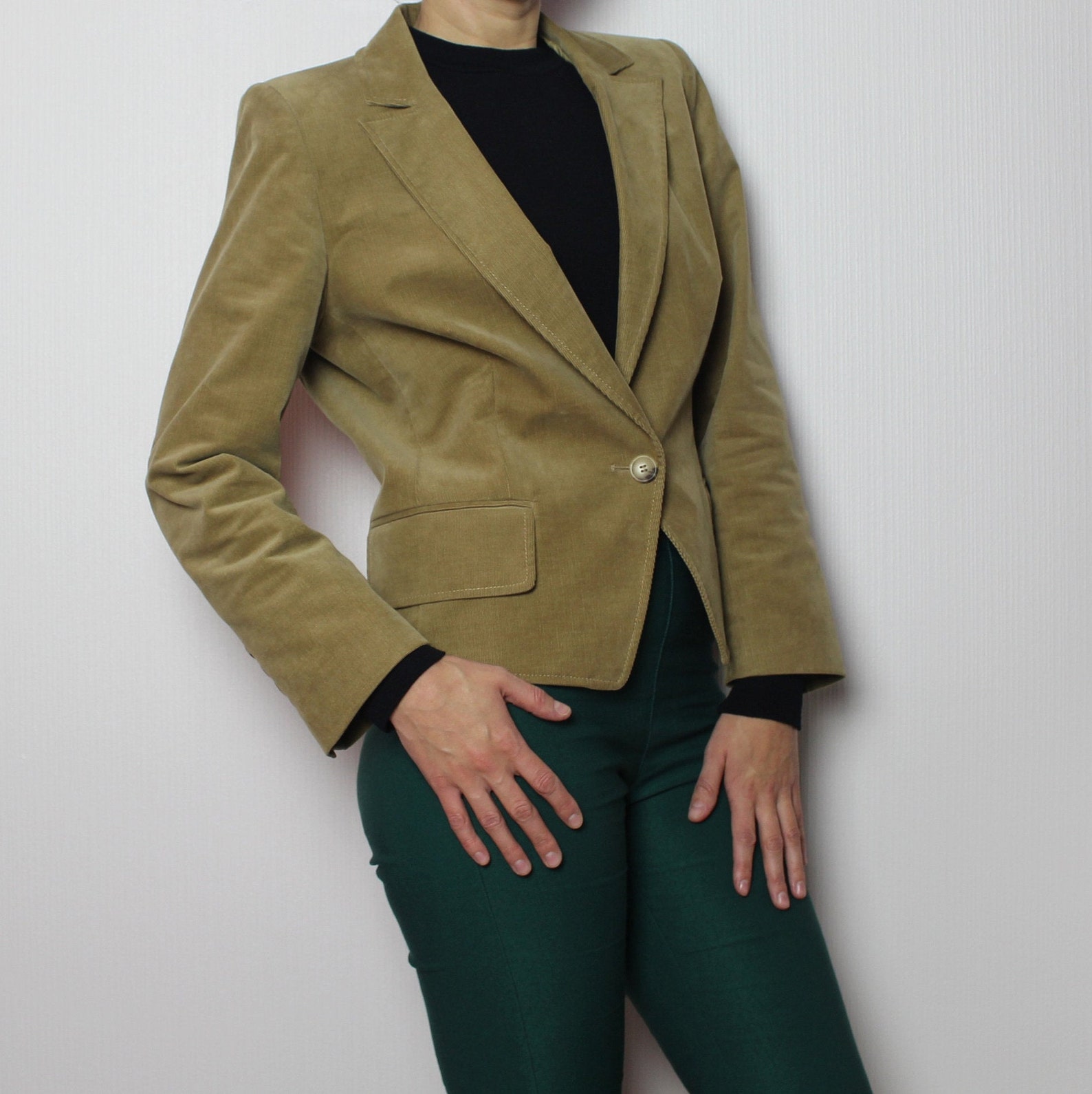 Light Brown Blazer Women's Corduroy Blazer Brown Velvet Blazer Fine ...