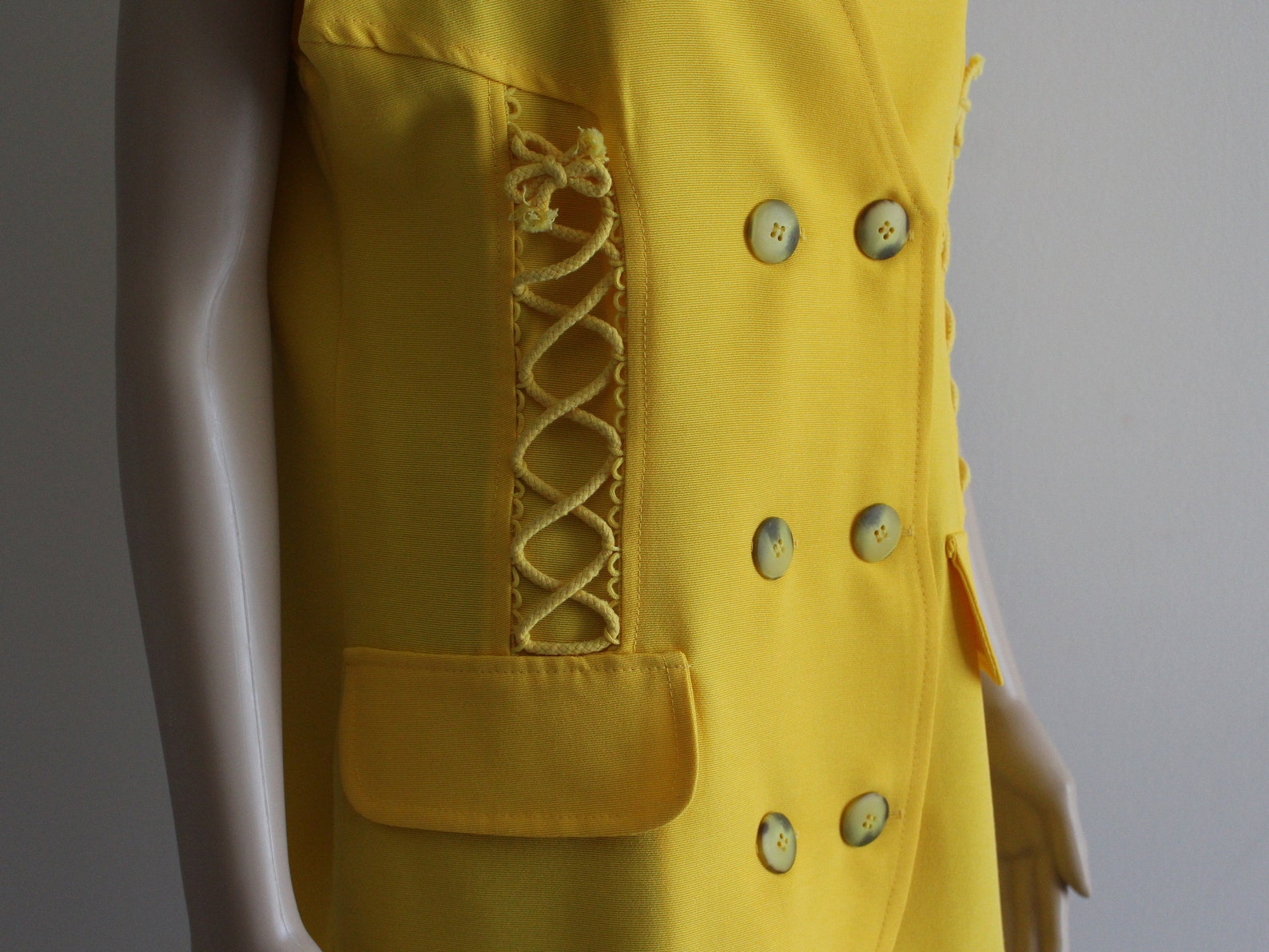 Yellow Vest Women's Yellow Vest Vintage 80s Vest Yellow Womens ...