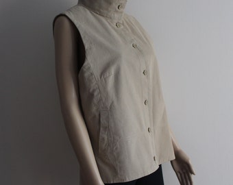 Mens Cargo Style Vest Beige Vest Multipocket Vest Utility Waistcoat ...